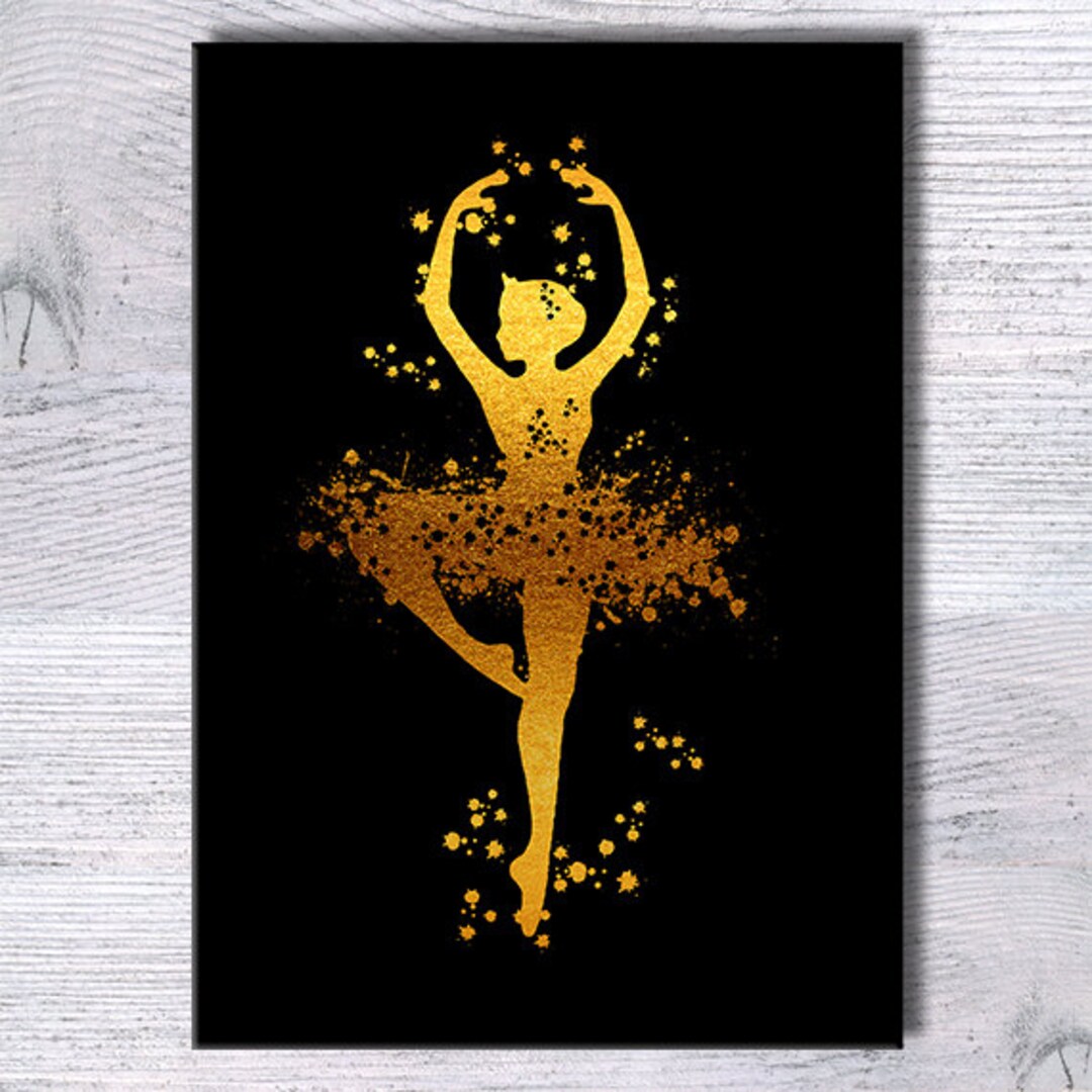 Ballerina Gold Foil Poster Ballerina Art Print Ballet Art Decor Ballet ...