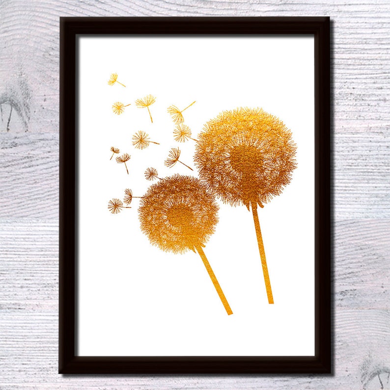 Dandelion Wall Art Dandelion Art Poster Dandelion Real Foil | Etsy