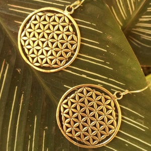 Earrings Mandala Big Symbol Brass Spirit Spirituality Creation Psy Goa ...