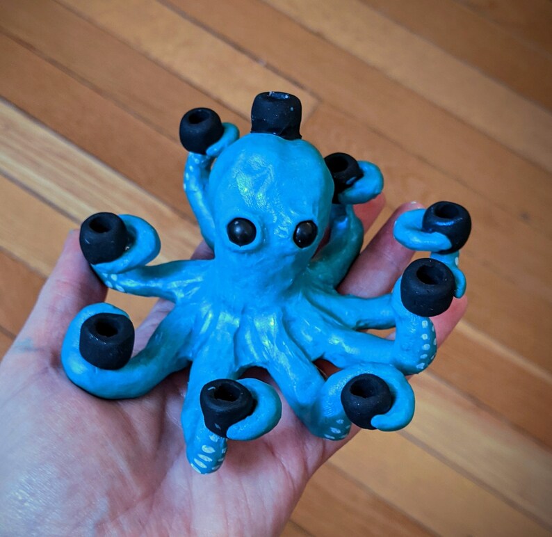 Octopus Menorah CUSTOM Color Petite Hanukia - Etsy