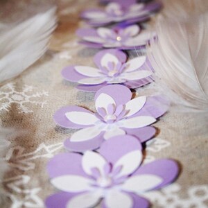 50 Pieces Light Purple FLOWERS Die Cut, White Paper FLOWERS, Paper ...