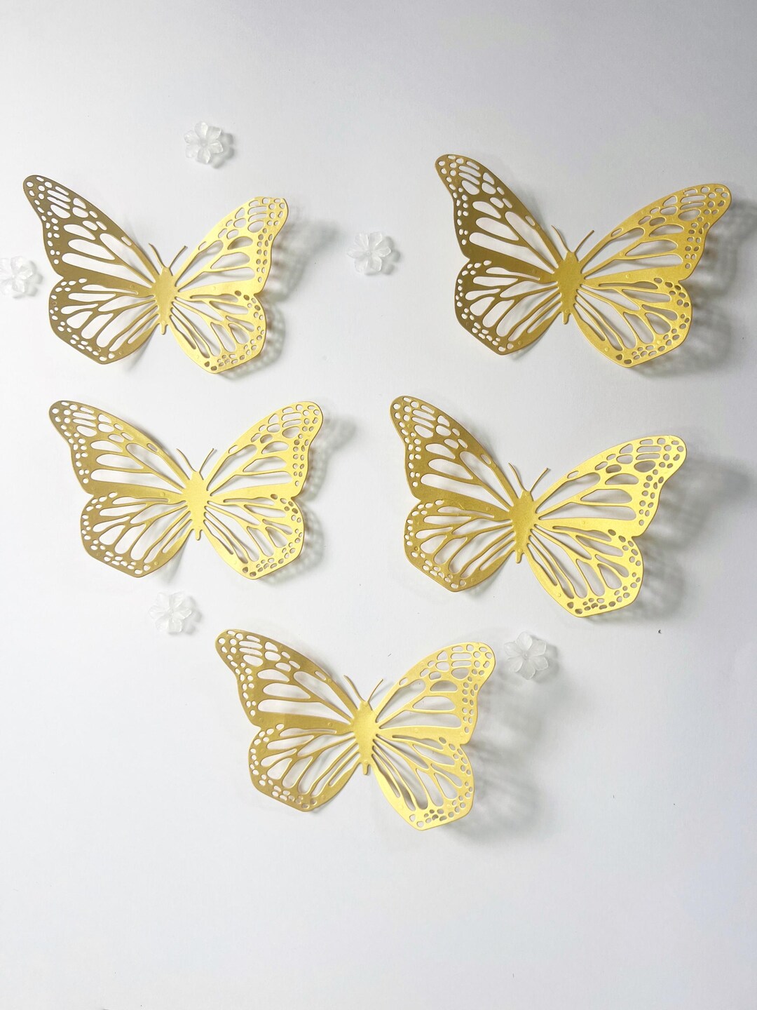 10 Pcs. Large Matt Gold BUTTERFLIES/ Paper Butterflies/ Butterflies DIE ...