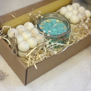Organic Gift Set of 4 | Two Bubble Soy Candles, Palm Wax Candle in a ...