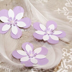 50 Pieces Light Purple FLOWERS Die Cut, White Paper FLOWERS, Paper ...