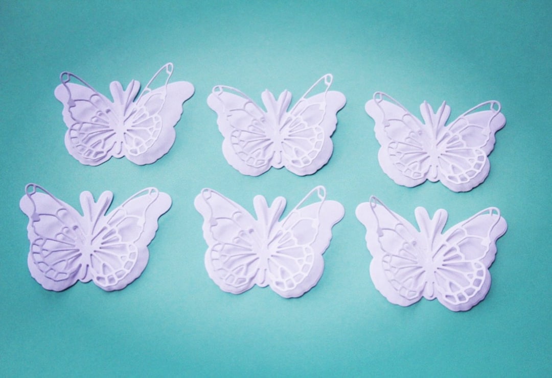 WHITE “ 30 Butterflies/ Paper Butterflies/ Butterflies DIE CUT/ Paper ...