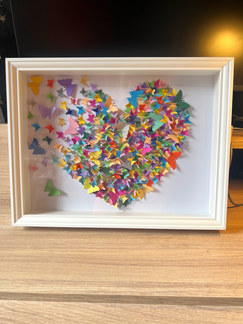 Multimix Butterflies Heart Art/ Wall ART/ 3D Paper Art/ Handmade Décor ...