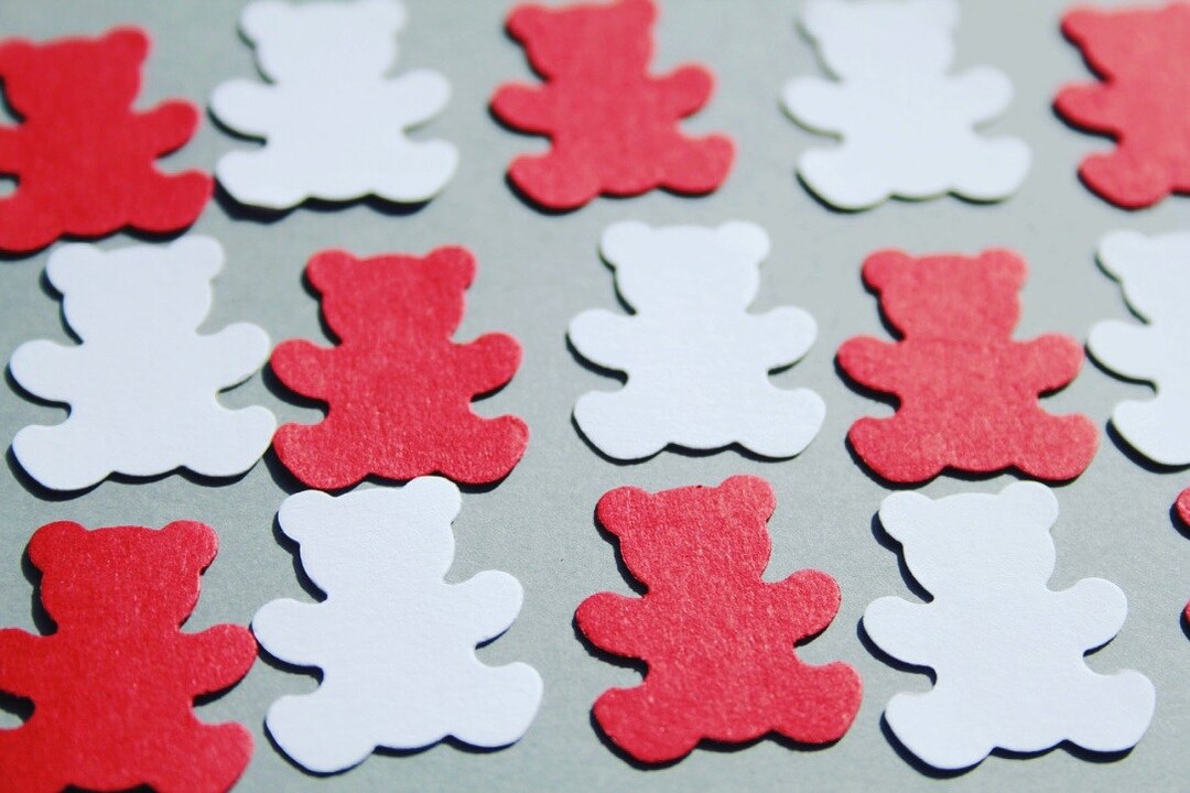 100 Teddy BEAR Die Cut, Colorful Paper BEARS, Paper Confetti, Bears for ...