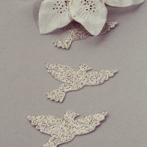 Glitter Dove Paper Punch/ Dove Paper Die Cut/ GLITTER Doves/ Doves for ...