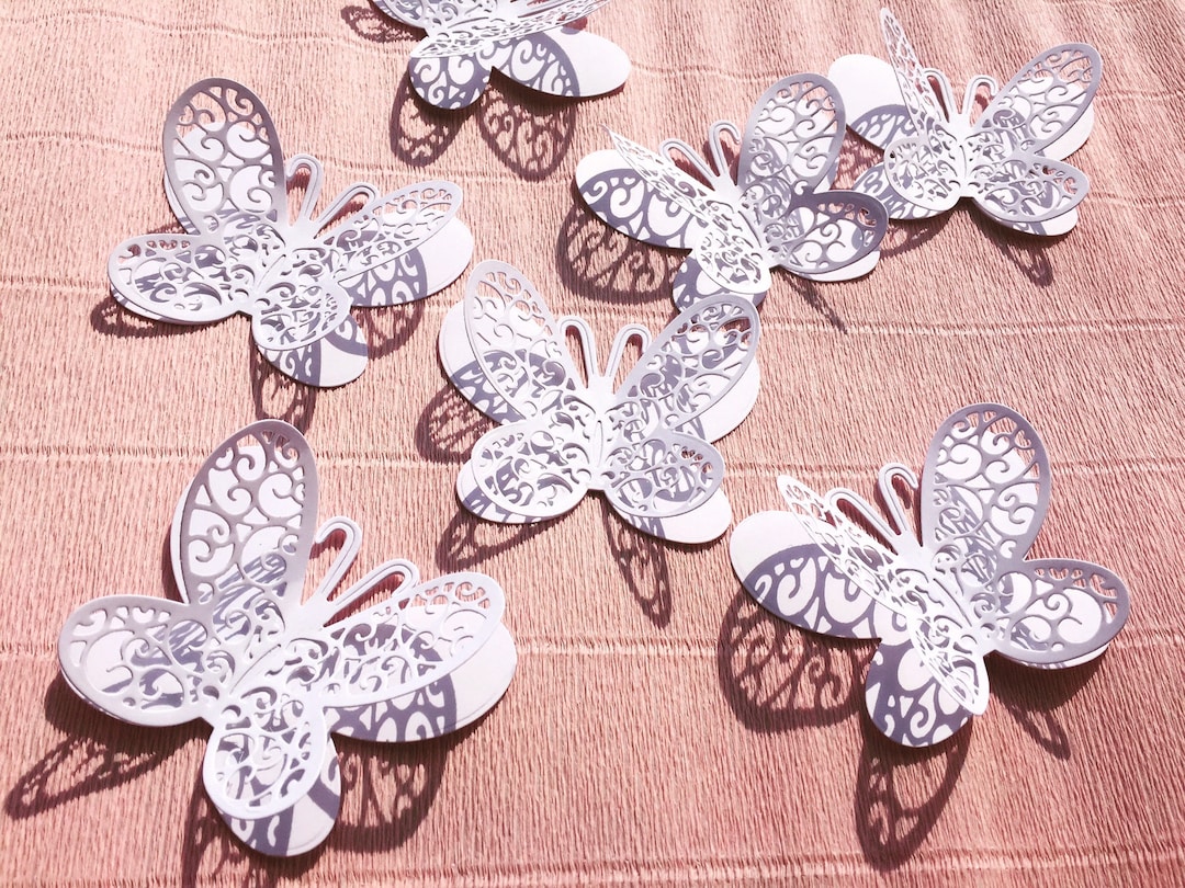 25 Pcs. White Butterflies/ Paper Butterflies/ Butterflies DIE CUT ...
