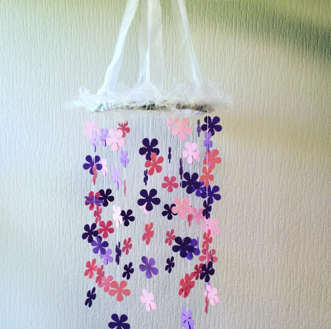 Handmade MOBILE, Purple, Pink Ombre’ Flower Mobile, Flower Mobile, Baby ...