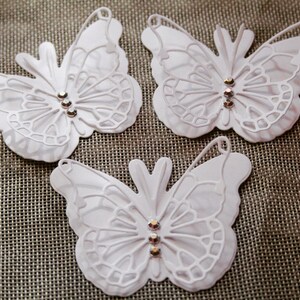 WHITE “ 12 Butterflies/ Paper Butterflies/ Butterflies DIE CUT/ Paper ...