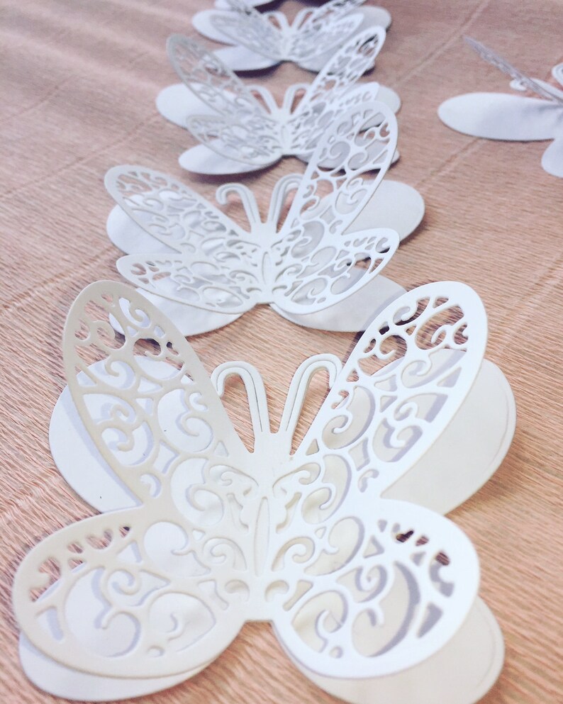 25 Pcs. White Butterflies/ Paper Butterflies/ Butterflies DIE CUT ...