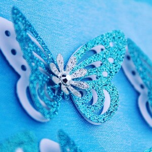 Glitter BLUE Butterflies/ 3D Paper Butterflies/ Butterflies DIE CUT ...