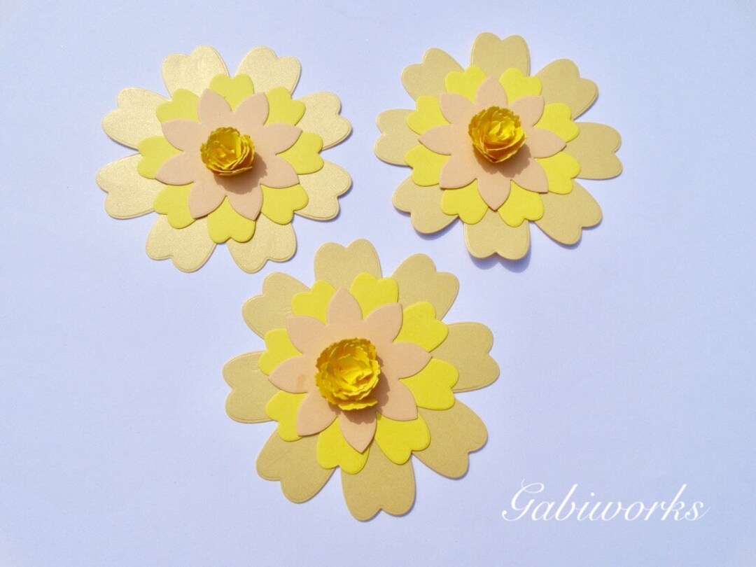10 Pieces Matt Gold FLOWERS Die Cut, Yellow FLOWERS, FLOWERS for ...