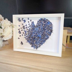 Blue Butterflies Heart Art/ Wall ART/ 3D Paper Art/ Handmade Décor ...