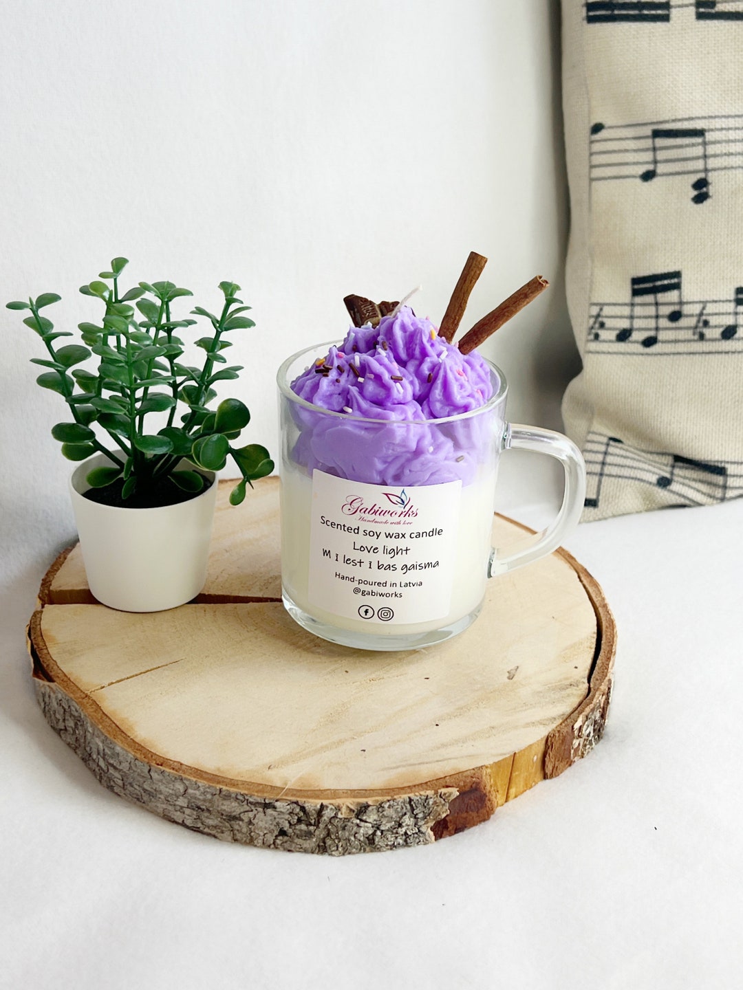 Purple Cream Candle/ Dessert Soy Candle/ Soy Candles in a Jar/handmade ...
