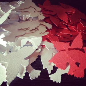 Dove Paper Punch Dove Paper Die Cut White and Red Doves | Etsy