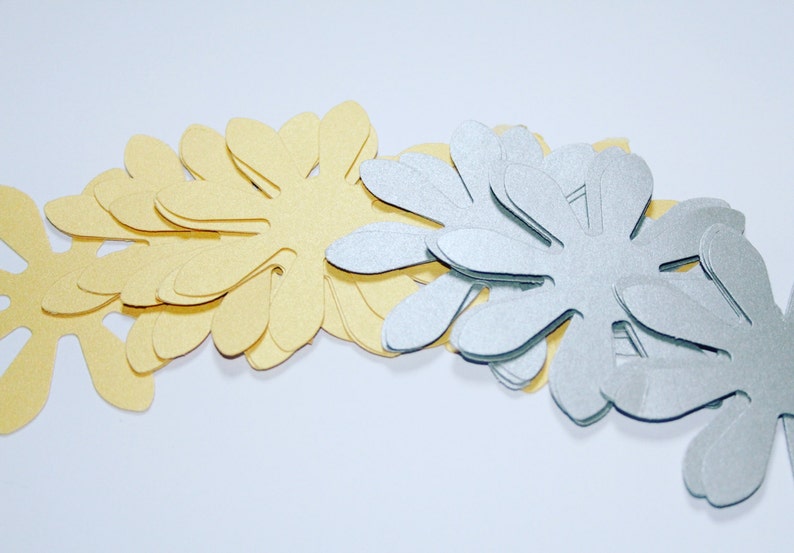 Matt Gold Flowers Die Cut, Paper FLOWERS, Paper Confetti, Flowers for ...