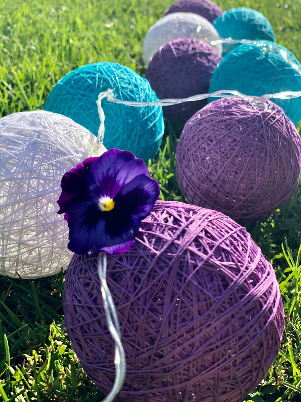 Handmade Cotton Light Balls, LED 20/10 MIX Cotton Balls String, Kid ...