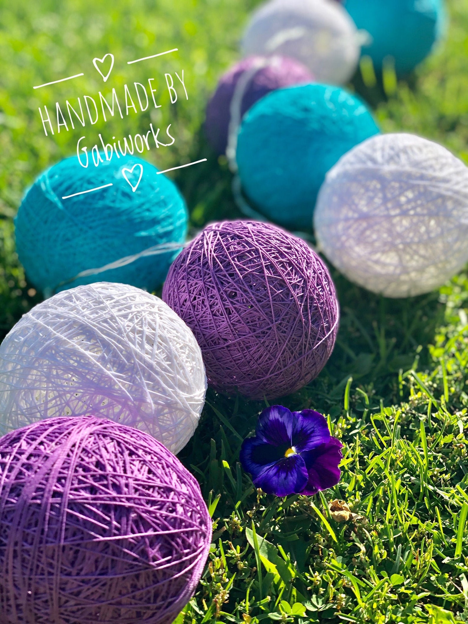 Handmade Cotton Light Balls, LED 20/10 MIX Cotton Balls String, Kid ...
