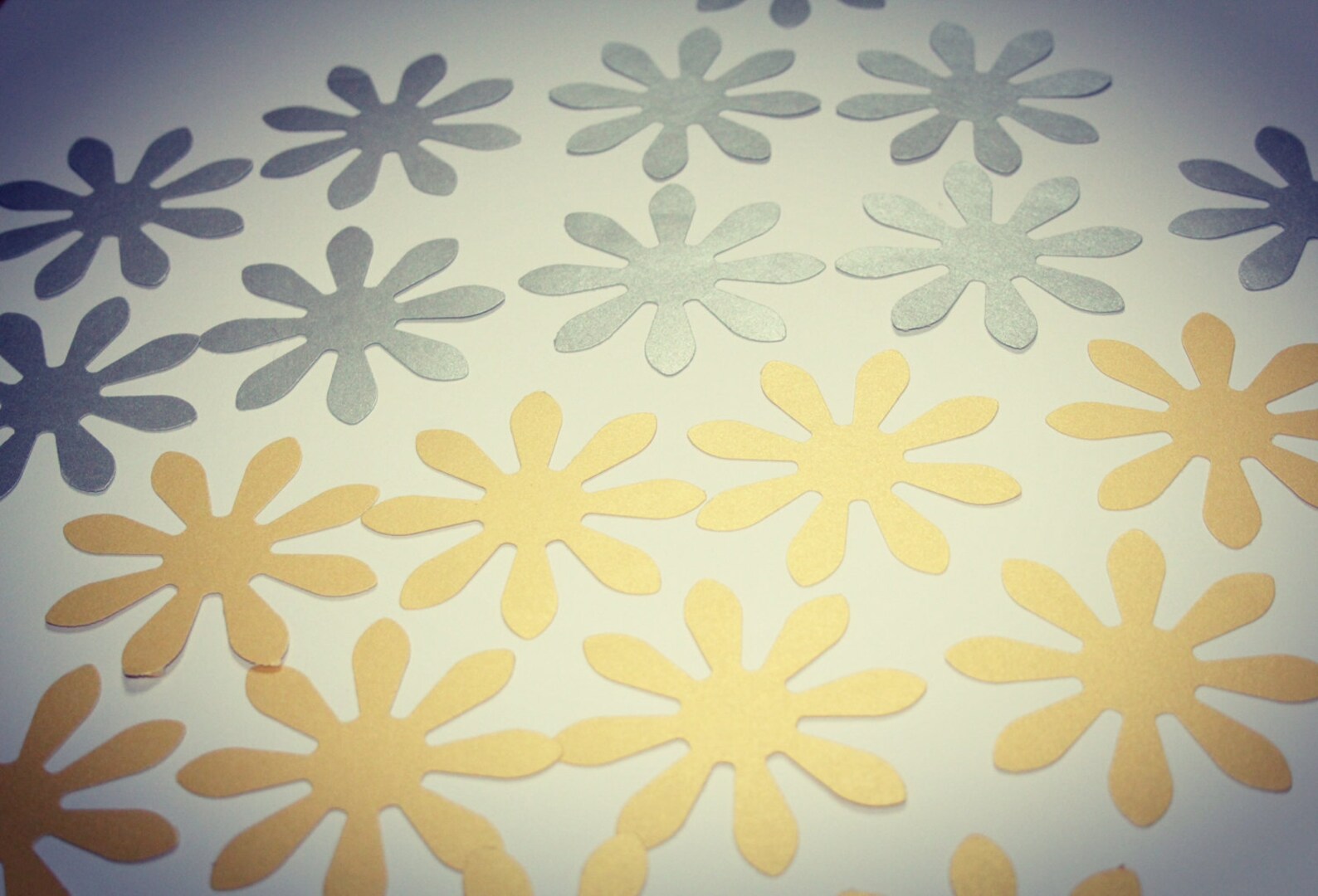 Matt Gold Flowers Die Cut, Paper FLOWERS, Paper Confetti, Flowers for ...