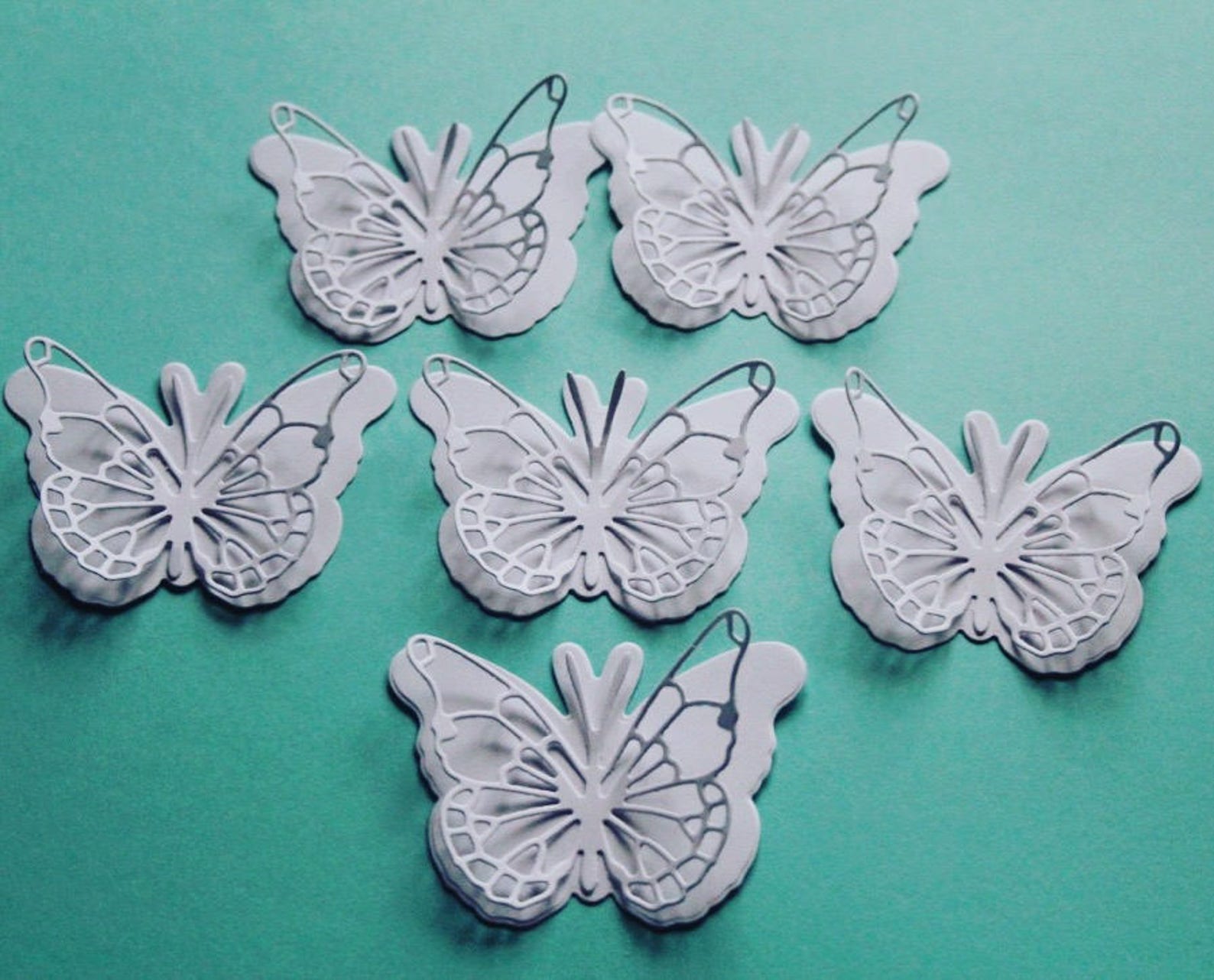 WHITE “ 30 Butterflies/ Paper Butterflies/ Butterflies DIE CUT/ Paper ...