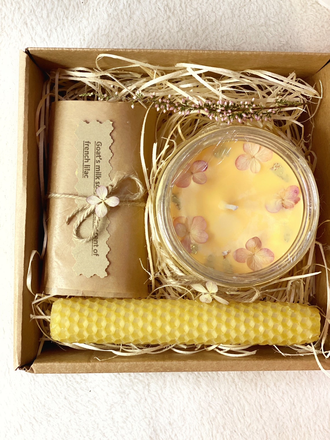 100% Organic Gift Set of 3 One Soy Candle One Beeswax - Etsy