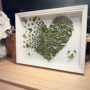 3D Butterfly Heart Wall Art, Green & Gold Handmade Decor - Etsy