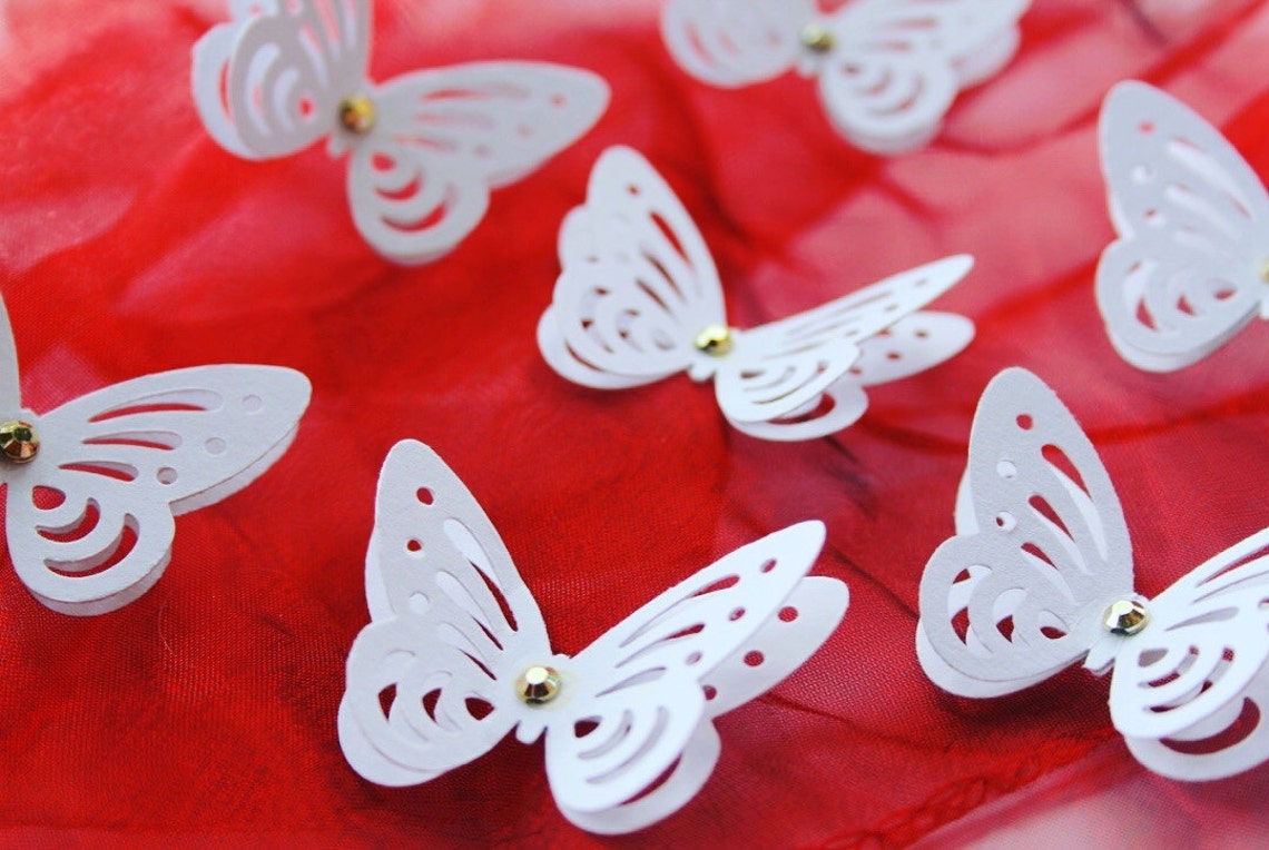 White Butterflies/ Paper Butterflies/ Butterflies DIE CUT/ Paper ...