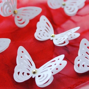 White Butterflies/ Paper Butterflies/ Butterflies DIE CUT/ Paper ...