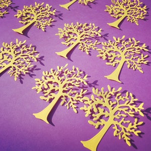 30 Pcs. Yellow TREE Die Cut, Paper Tree, Paper Confetti, Tree for ...