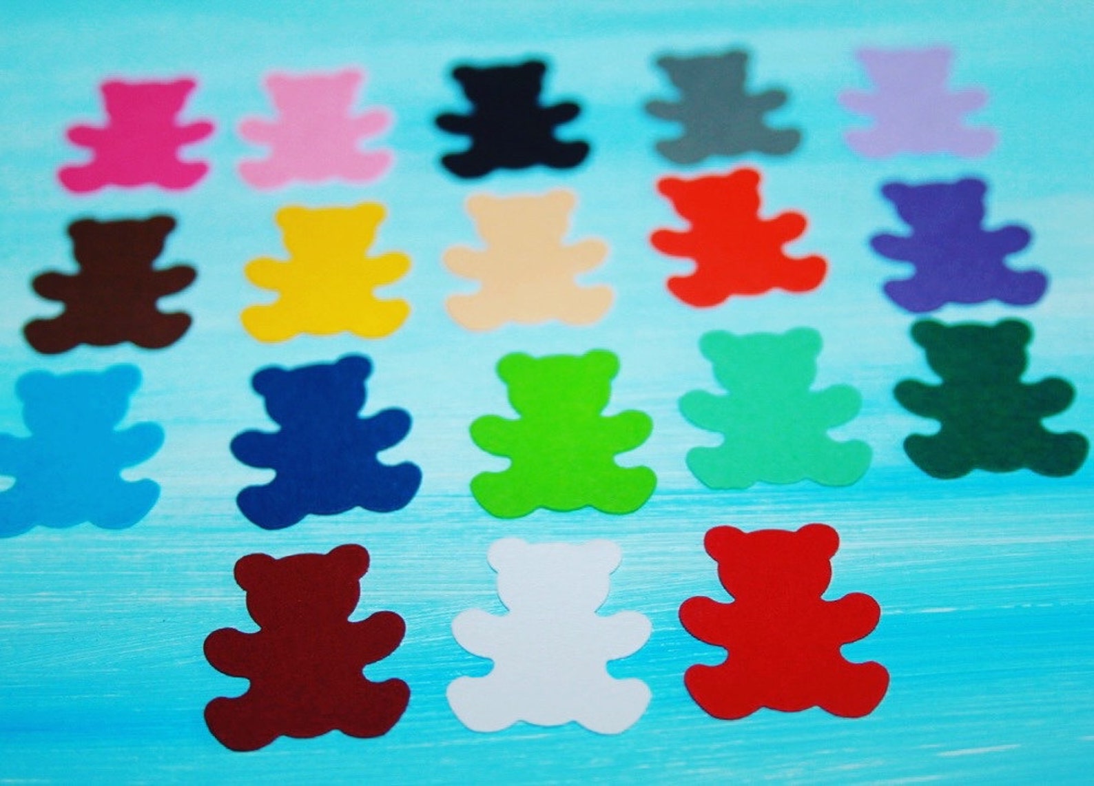 100 Teddy BEAR Die Cut Colorful Paper BEARS Paper Confetti - Etsy