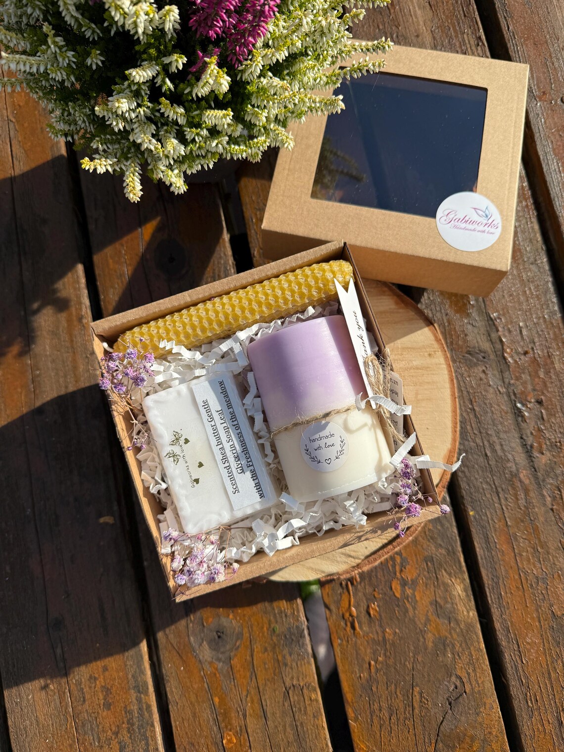 Organic Gift Set of 3 | One Soy Candle, One Beewax Candle, Natural Soap ...
