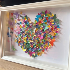 Multimix Butterflies Heart Art/ Wall ART/ 3D Paper Art/ Handmade Décor ...