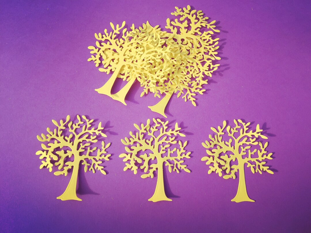 30 Pcs. Yellow TREE Die Cut, Paper Tree, Paper Confetti, Tree for ...