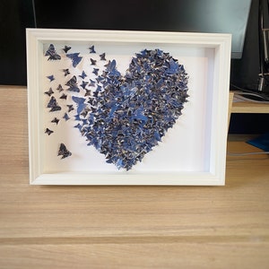 Blue Butterflies Heart Art/ Wall ART/ 3D Paper Art/ Handmade Décor ...