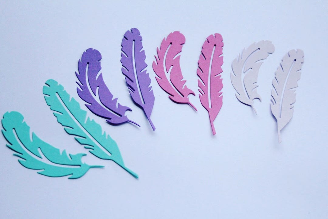 Paper Feathers 20 Pcs, Feather Die Cut, Feather Confetti, Colorful ...