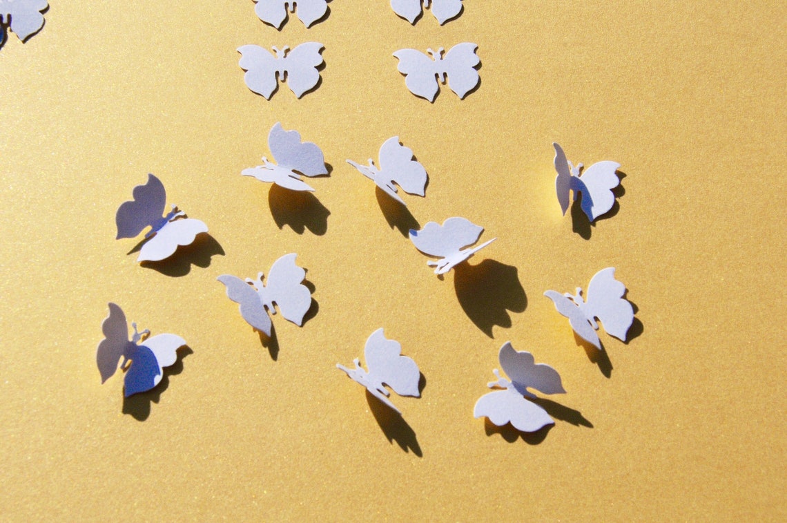 WHITE Butterflies Die Cut Paper BUTTERFLIES Paper Confetti | Etsy