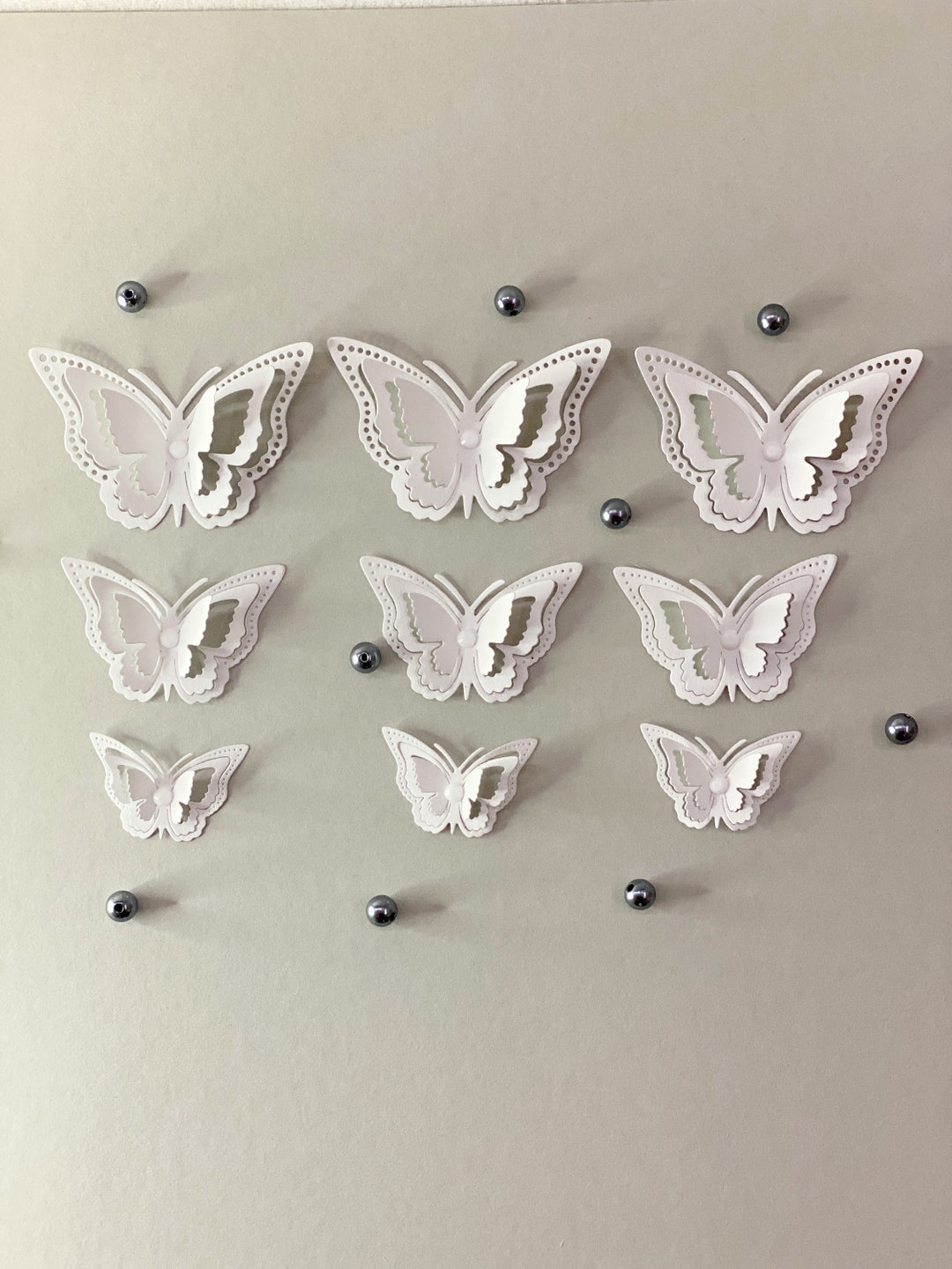 3 Size White Butterflies/ 3D Paper Butterflies/ Butterflies DIE CUT ...