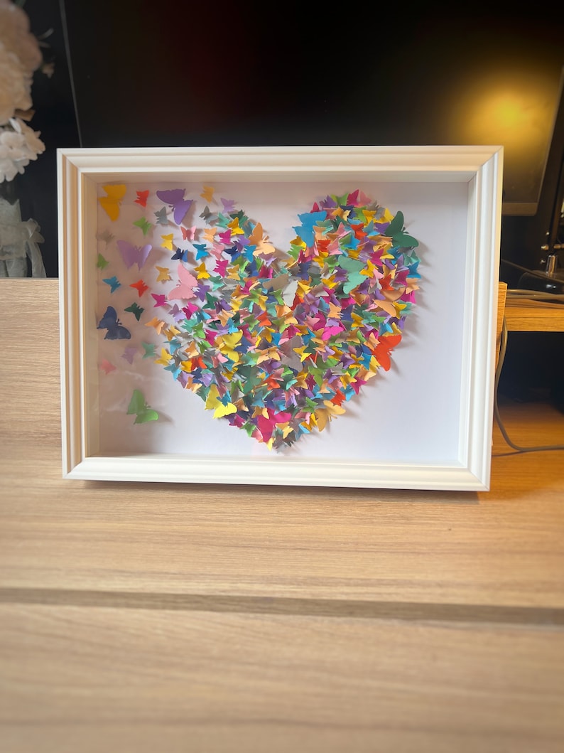 Multimix Butterflies Heart Art/ Wall ART/ 3D Paper Art/ Handmade Décor ...