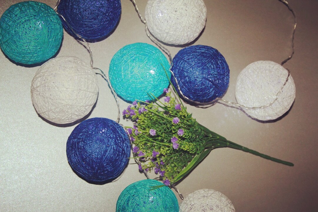 LED 20/10 MIX Handmade Cotton Light Balls, Cotton Balls String, Kid ...
