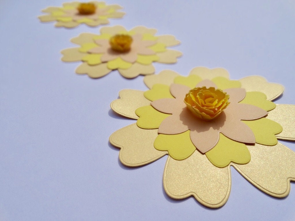 10 Pieces Matt Gold FLOWERS Die Cut, Yellow FLOWERS, FLOWERS for ...