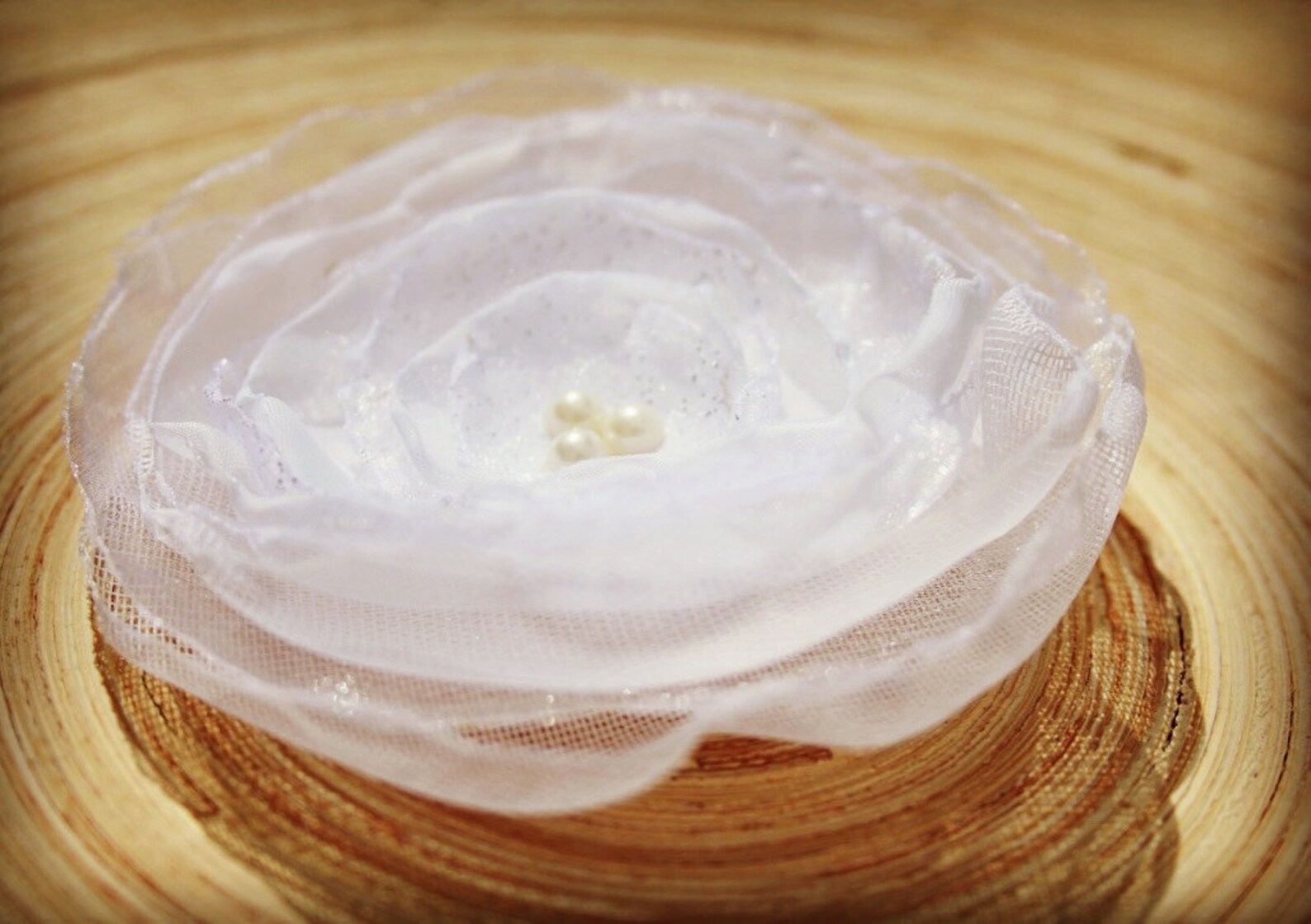 White FABRIC FLOWER Handmade Fabric Flower Brooch White - Etsy