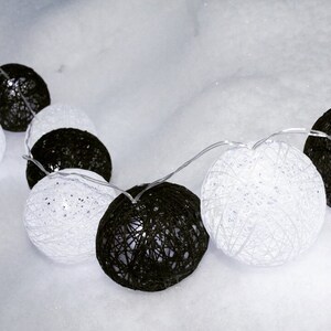 Handmade Cotton Light Balls, LED 20/10 Cotton Balls String/white/black ...