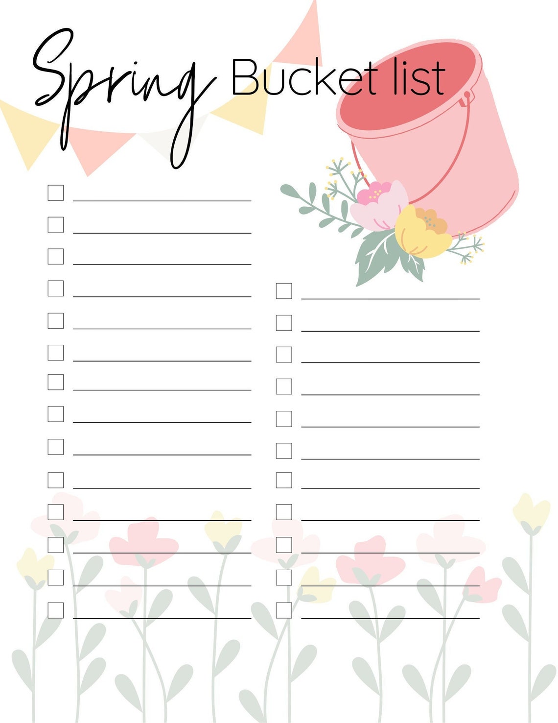 Spring Bucket List - Etsy