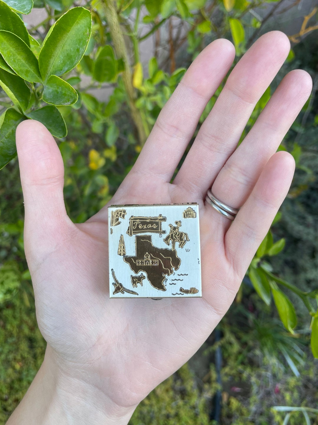 Vintage Texas Compact Mirror Case - Etsy