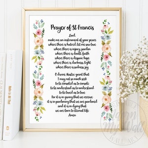 Prayer of St Francis Printable Wall Art Peace Prayer Make - Etsy