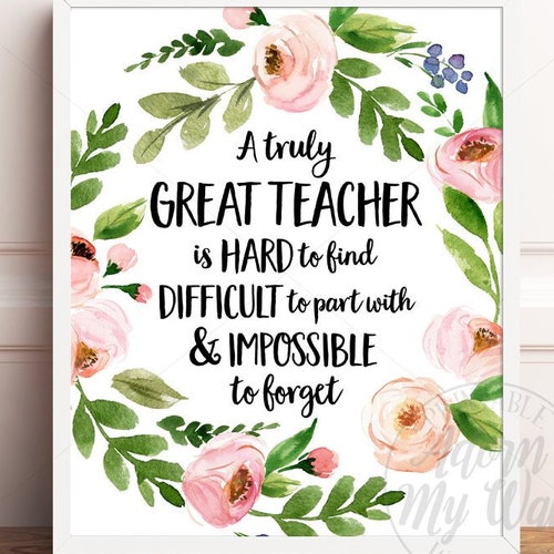 A Truly Great Teacher is Hard to Find Print Teacher - Etsy