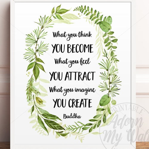 Buddha Quote What You Think You Become Buddha Wall Art - Etsy