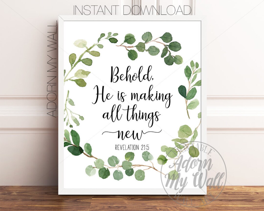Revelation 21:5 Bible Verse Prints Christian Wall Art - Etsy UK
